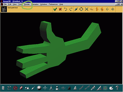 Cartoon hand modeled in Amapi